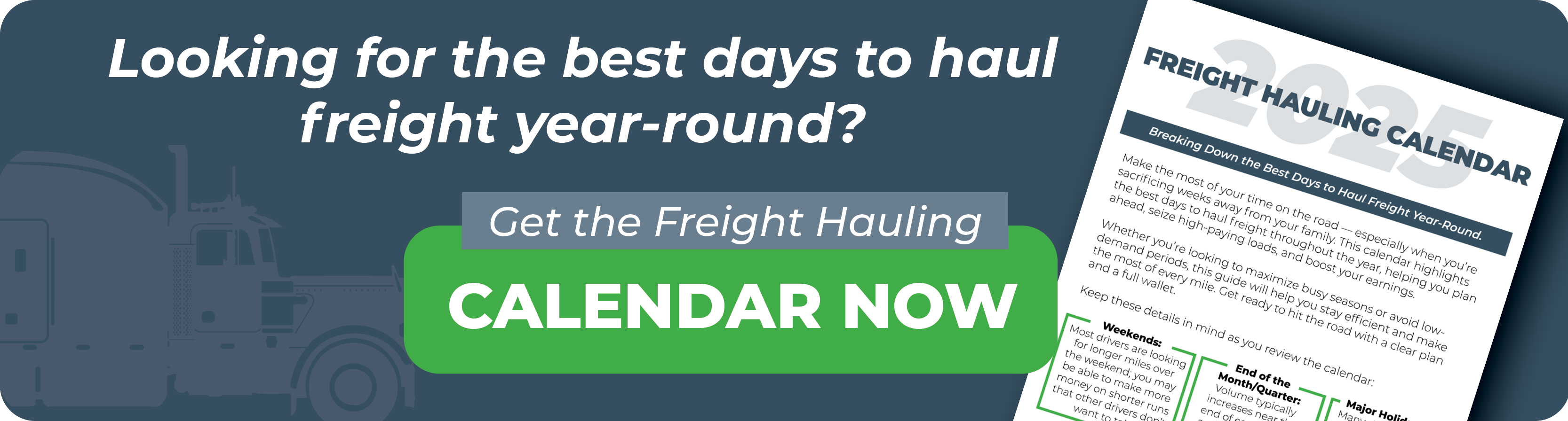 Freight Calendar 2025 | ATS